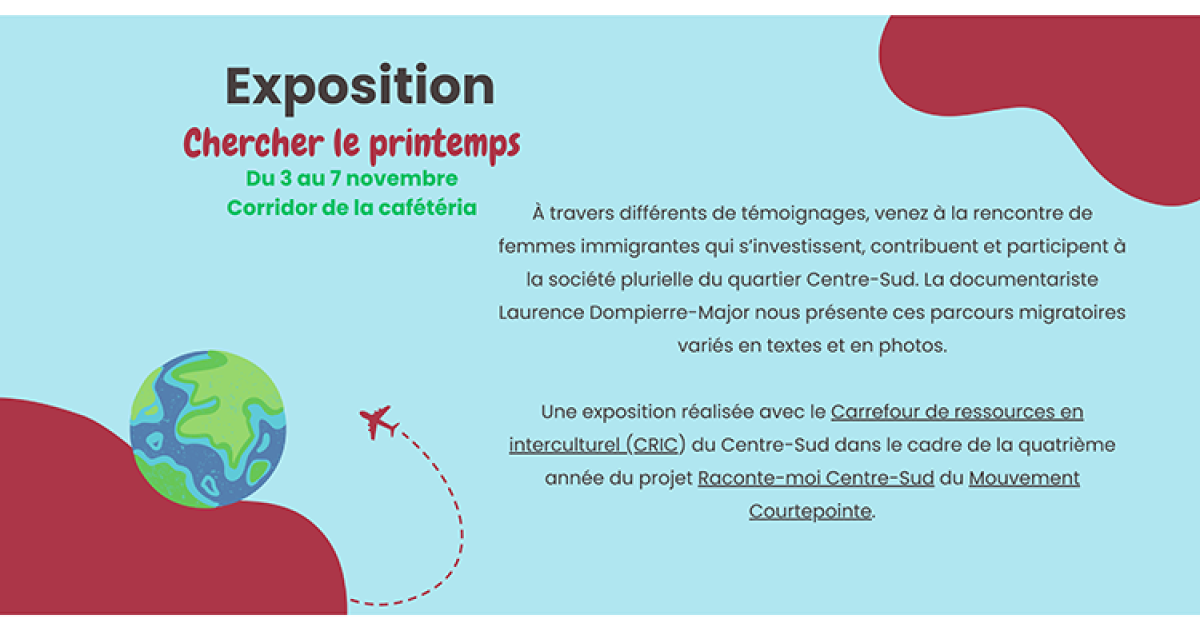 Exposition Chercher le printemps | Cégep Marie-Victorin