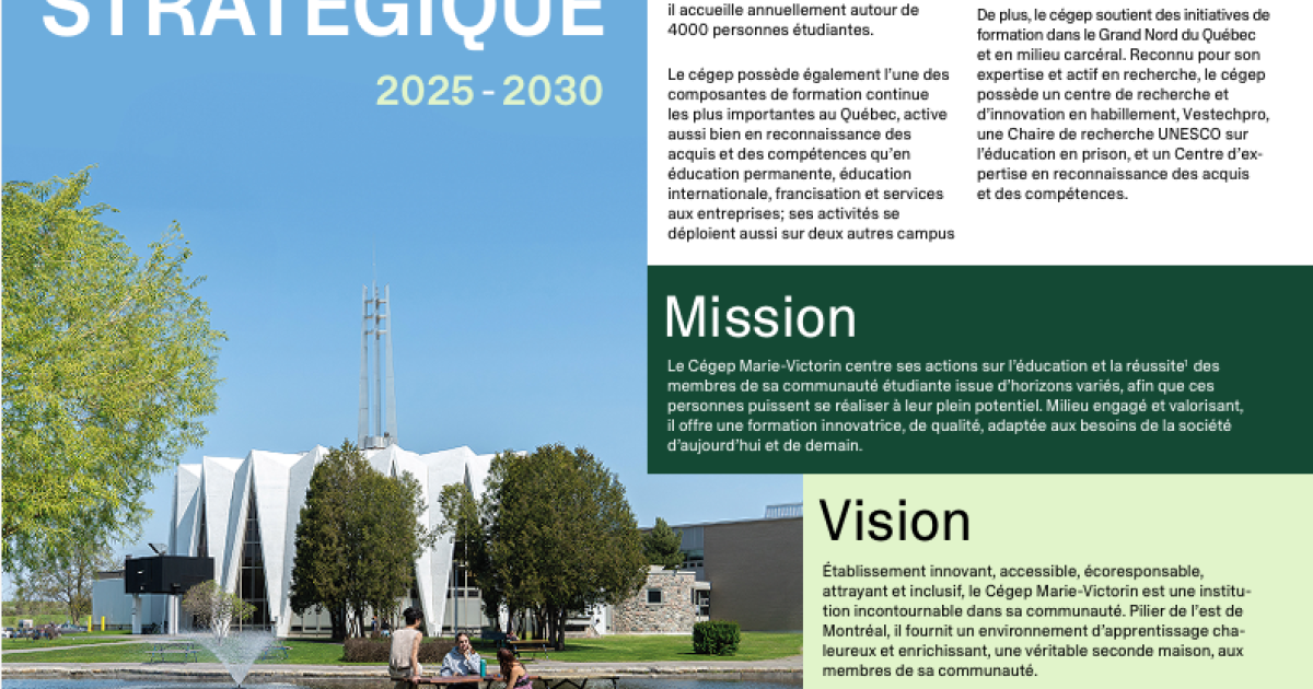 Le Cégep Marie-Victorin dévoile son Plan… | Cégep Marie-Victorin